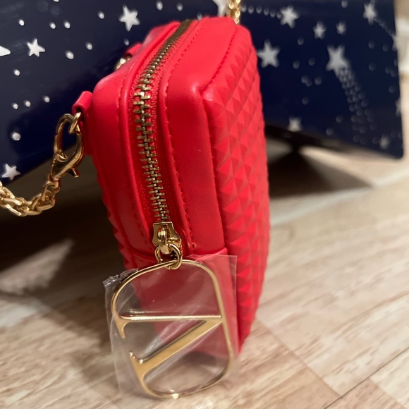 Valentino | Bags | Valentino Euc Small Red Pouch Rockstudclutch Bag ...